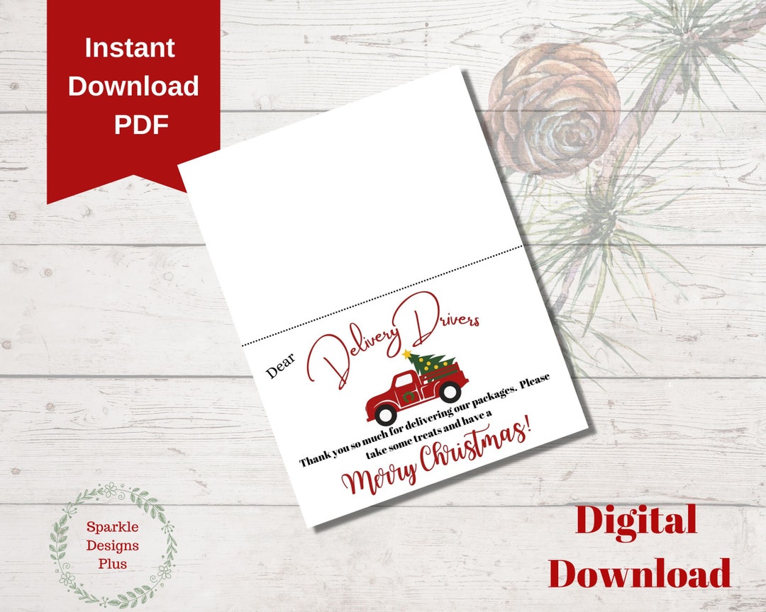 Delivery Driver Printable Thank You Sign | Christmas Snack Sign ...