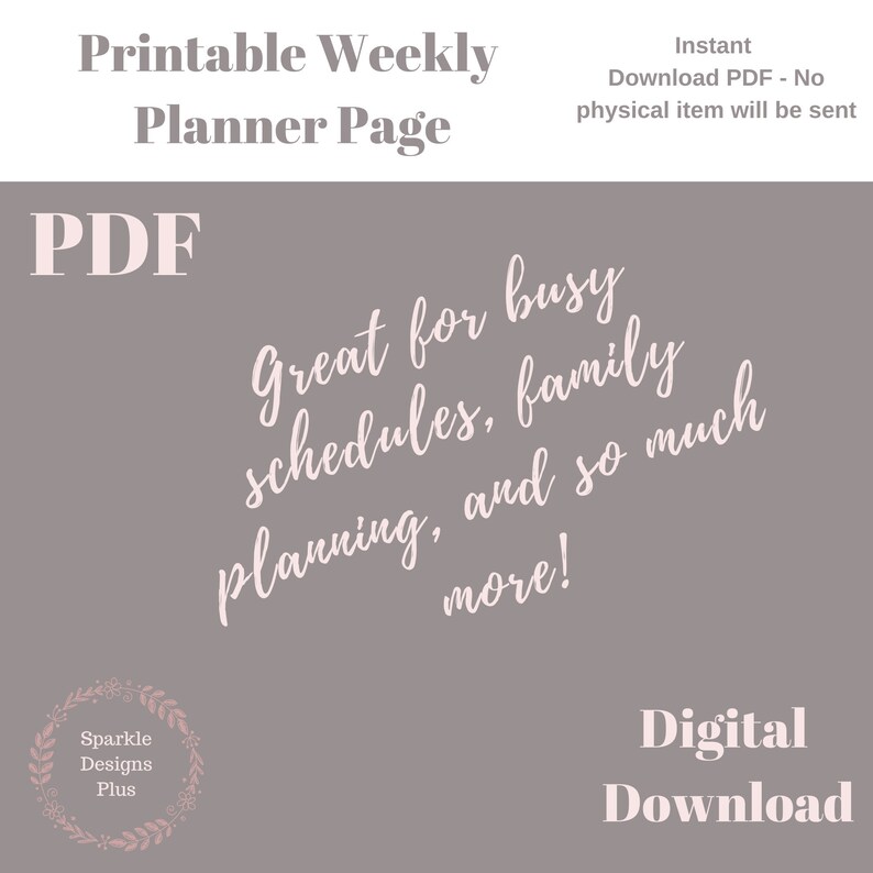Weekly Planner Printable to Do Lists Family Schedules Busy Moms - Etsy
