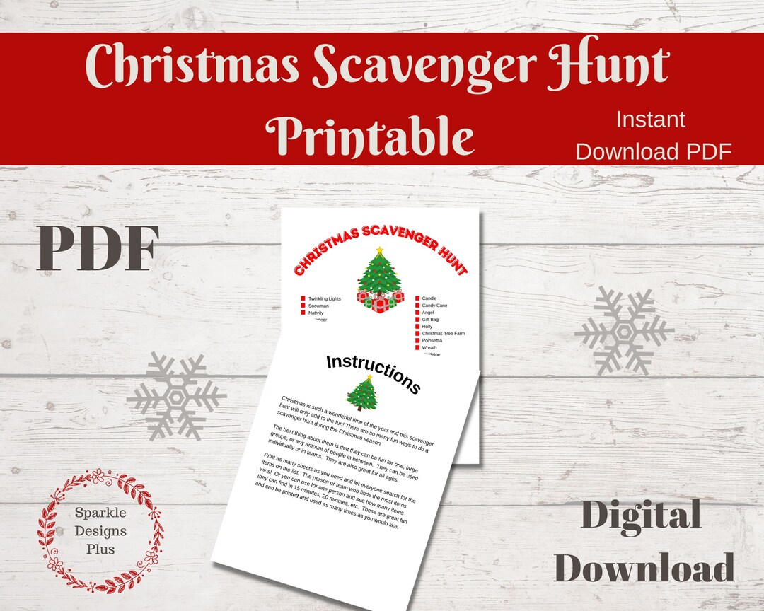 Christmas Scavenger Hunt Printable - Etsy