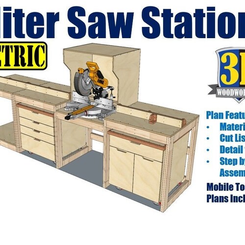 Miter Saw Station Build Plans Woodworking Plans Miter Saw - Etsy
