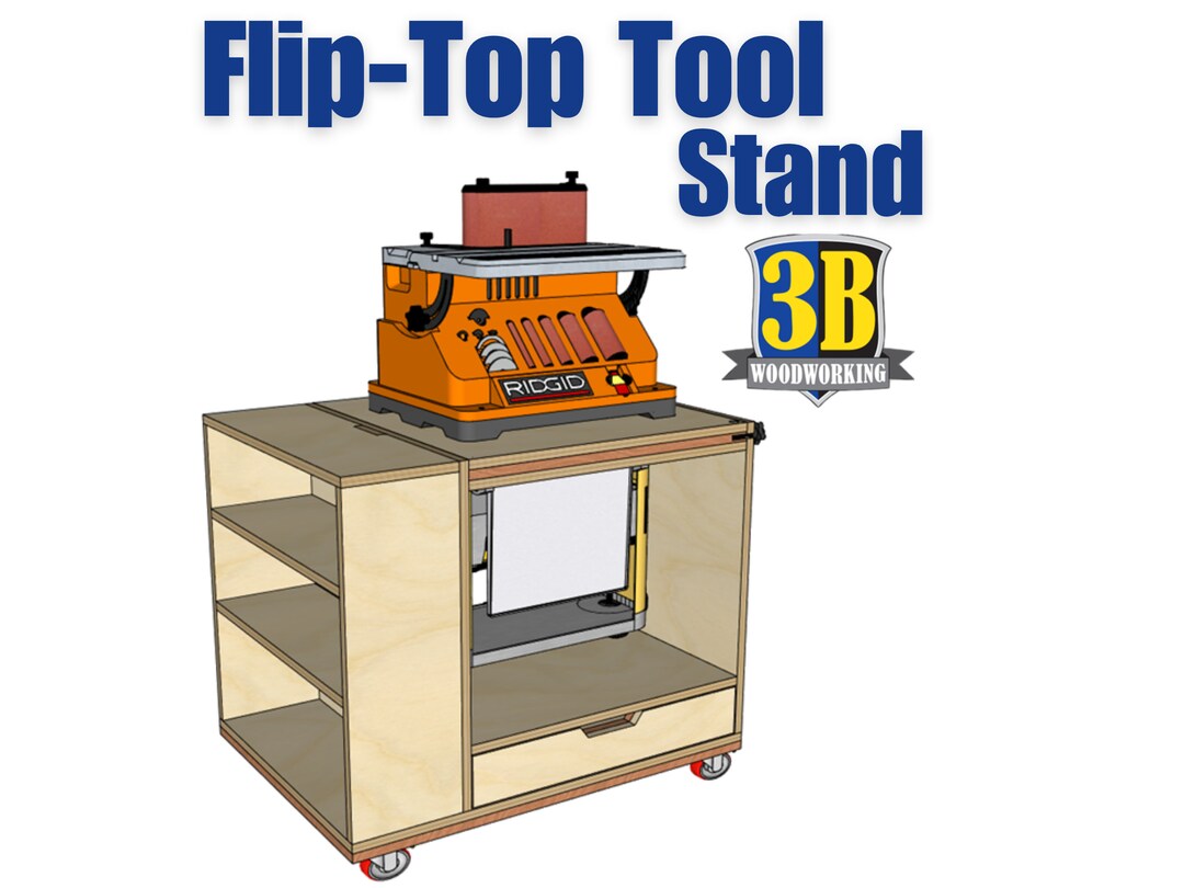 Flip Top Tool Stand Build Plans: Woodworking Shop Organization (digital ...