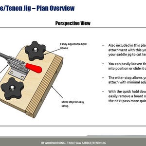 Saddle Tenon Table Saw Jig Plans: Woodworking DIY Project (digital ...