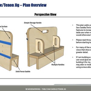 Saddle Tenon Table Saw Jig Plans - Build Plans /table Saw Jig / Digital ...