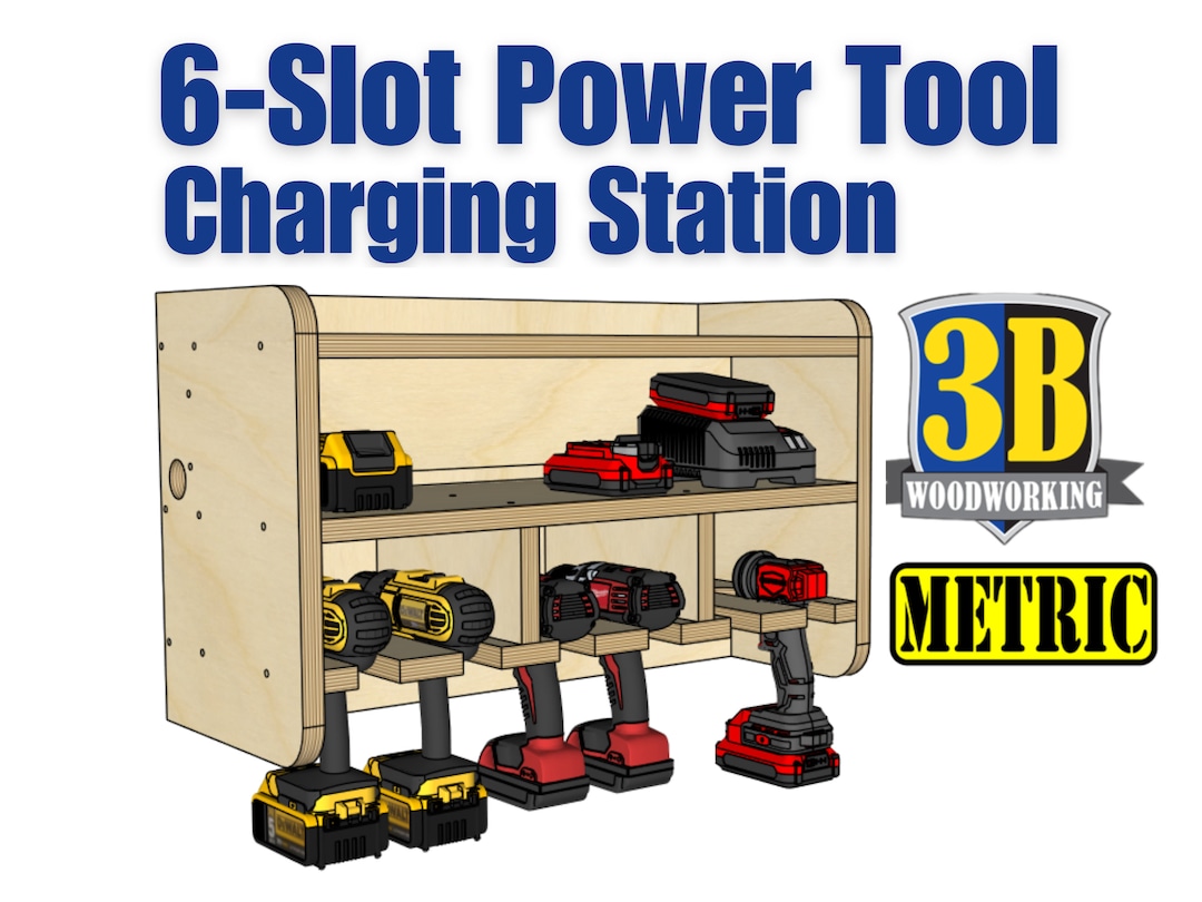 6 Slot Power Tool Charging Station - Metric Build Plans | Cordless ...
