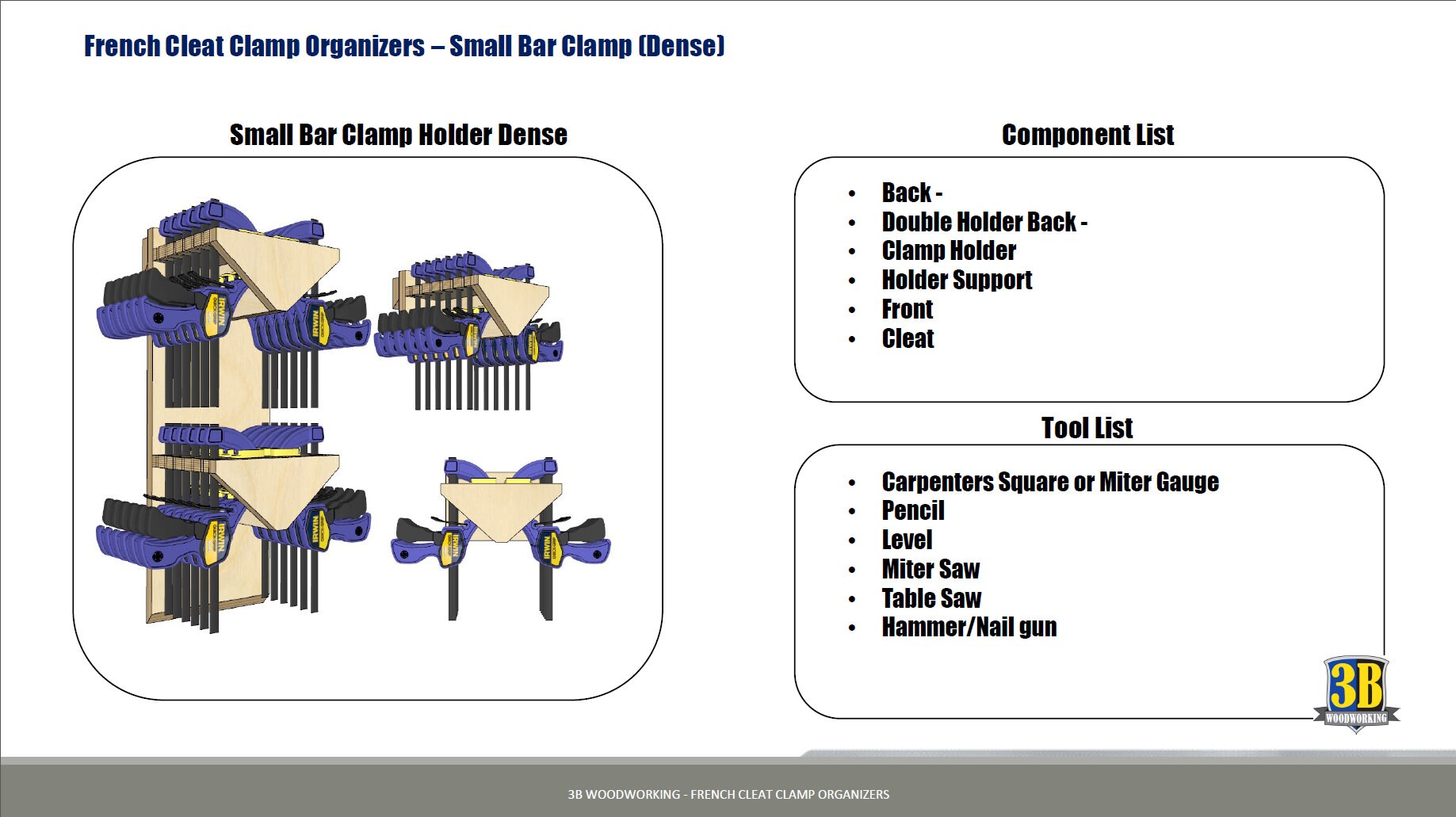 French Cleat Clamp Organizer Build Plans / Instant Download / - Etsy