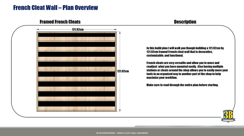 French Cleat Tool Wall Organizer Plans: Metric Woodworking (digital ...