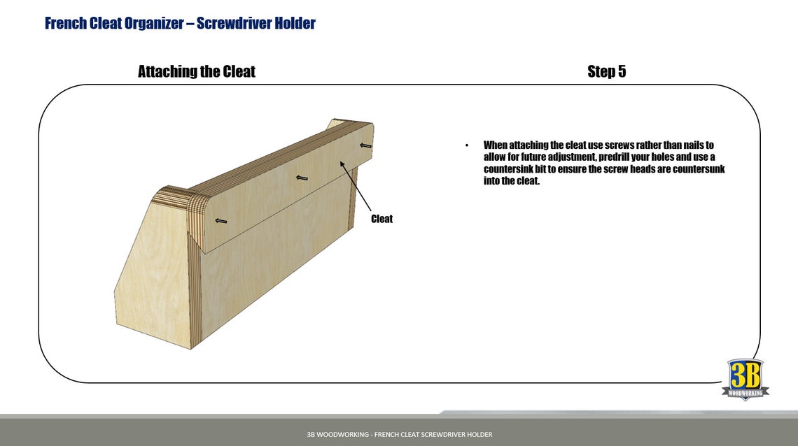 French Cleat Screwdriver Holder Build Plans Tool Storage - Etsy