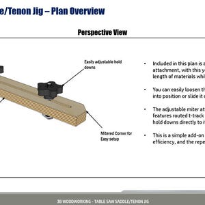 Saddle Tenon Table Saw Jig Plans: Woodworking DIY Project (digital ...
