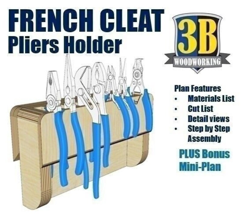 French Cleat Pliers Holder Build Plans Tool Storage - Etsy