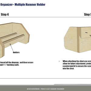 French Cleat Hammer Rack - Build Plans | Hammer Holder, Tool Storage - Etsy