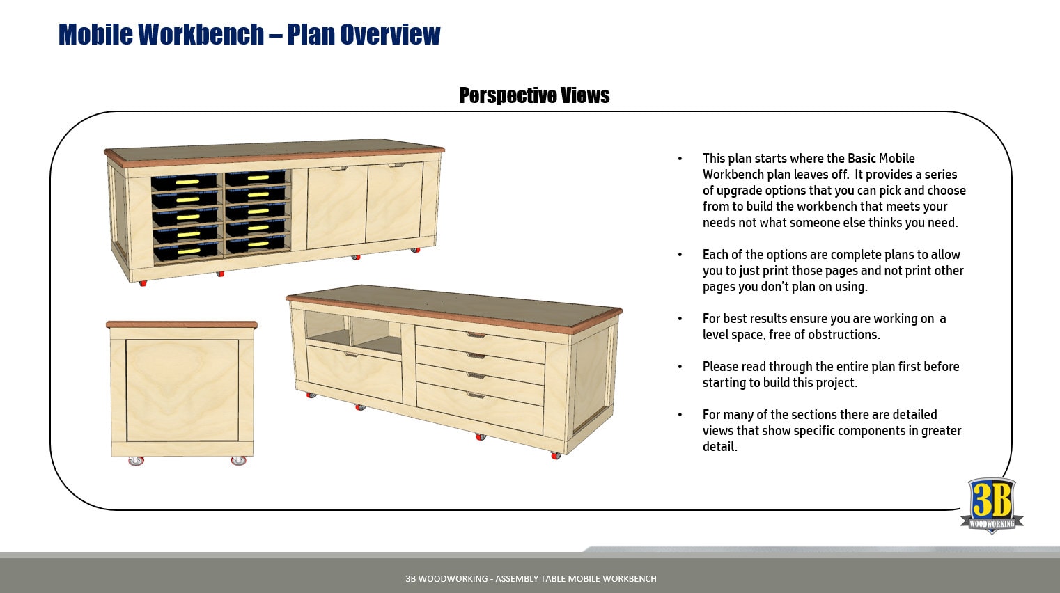 Mobile Workbench Woodworking Plans: Assembly Table, Outfeed (digital ...