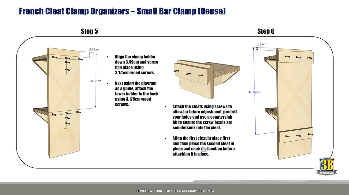 French Cleat Clamp Organizer Metric Build Plans / Instant - Etsy