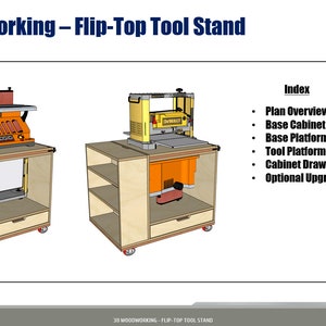 Flip Top Tool Stand Build Plans: Woodworking Shop Organization (digital ...