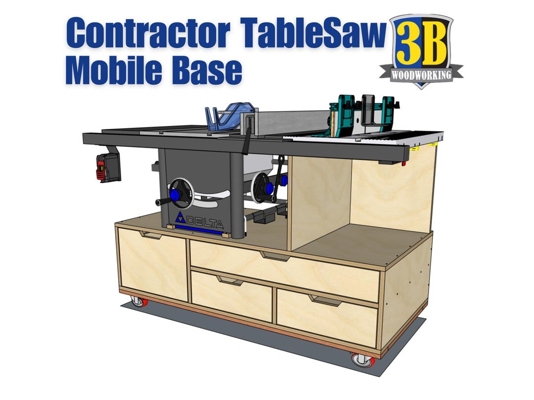 Table Saw Mobile Base Build Plans: DIY Woodworking Workbench (digital ...