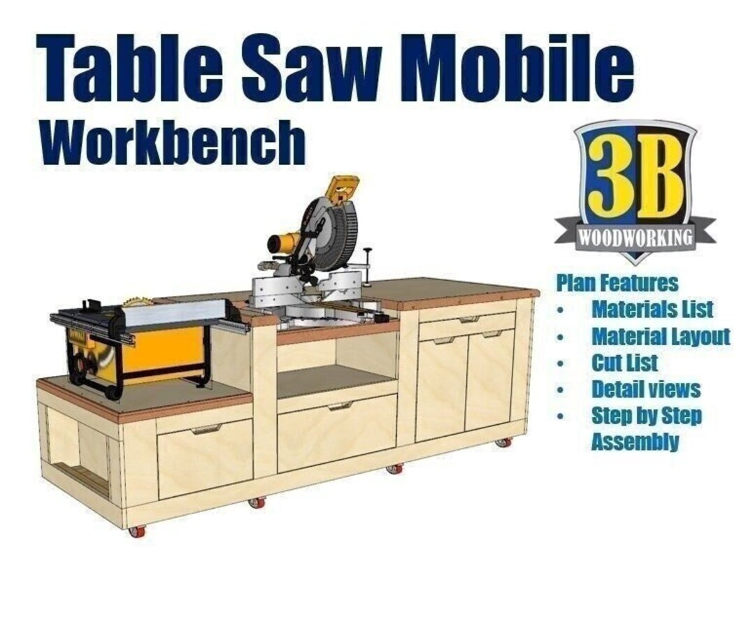 Table Saw Workbench Miter Saw Workbench Mobile Workbench - Etsy