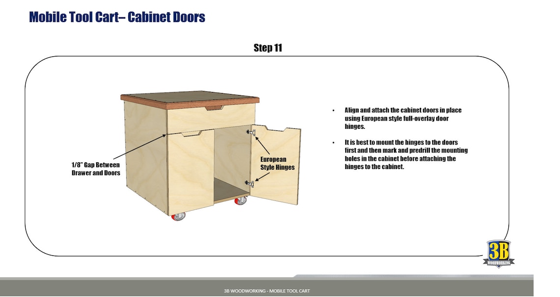 Mobile Workstation Cart Build Plans: Woodworking Tool Storage (digital ...