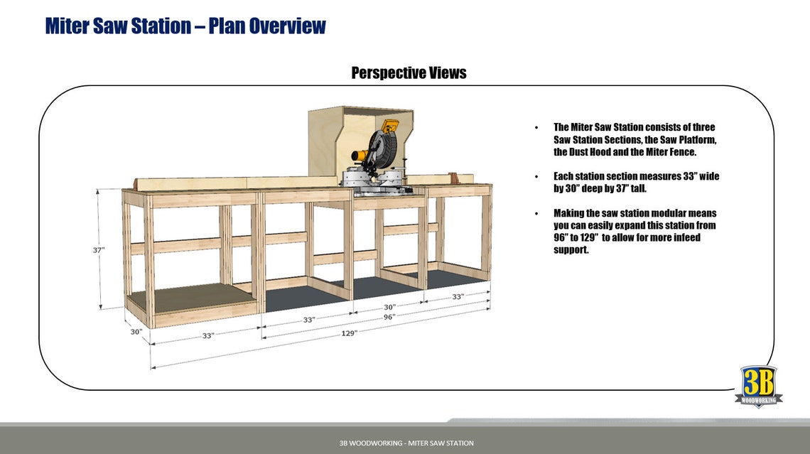 Miter Saw Station Build Plans Woodworking Plans Miter Saw - Etsy