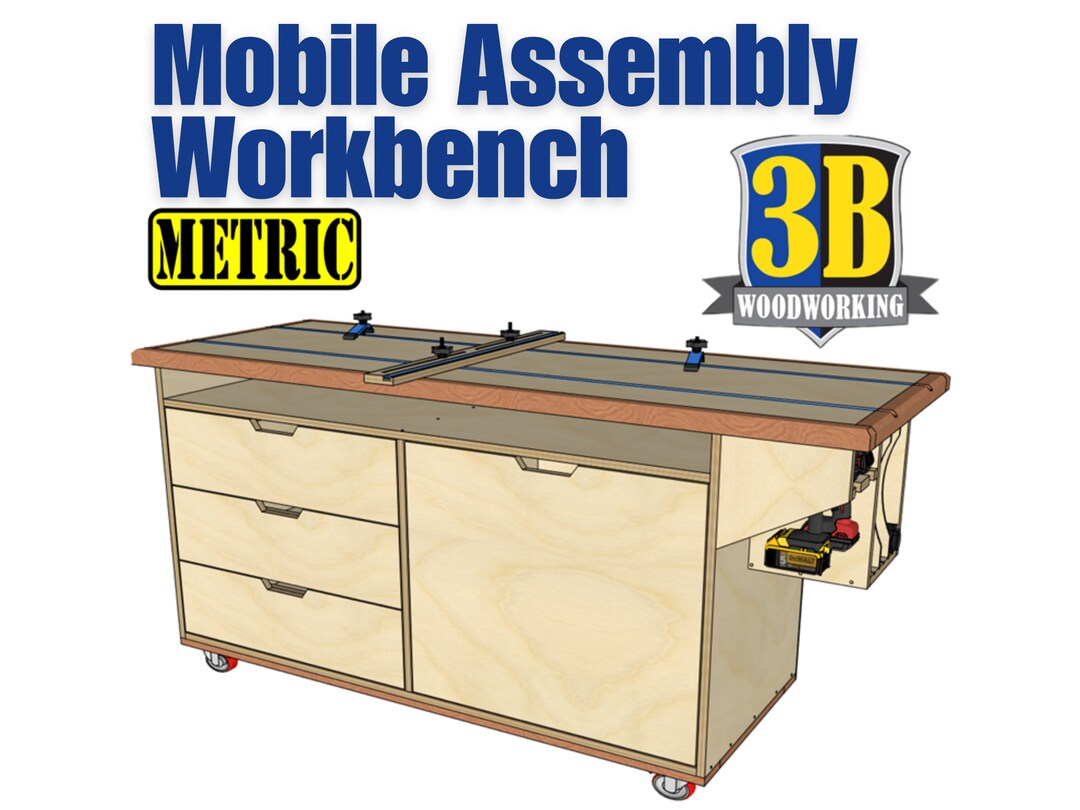 Mobile Assembly Workbench, Compact Workbench, Outfeed Table Digital Download / Metric Build ...