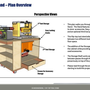 Flip Top Tool Stand Build Plans: Woodworking Shop Organization (digital ...