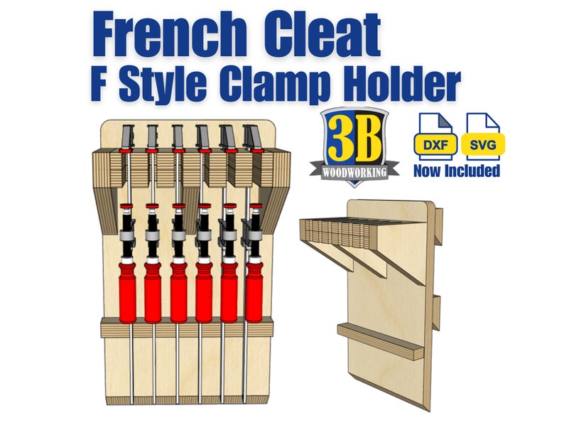 French Cleat Clamp Organizer Build Plans: Woodworking Shop Project (CNC ...