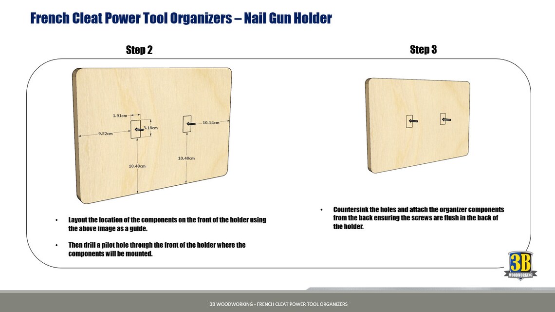 French Cleat Power Tool Organizers Metric Build Plans / - Etsy