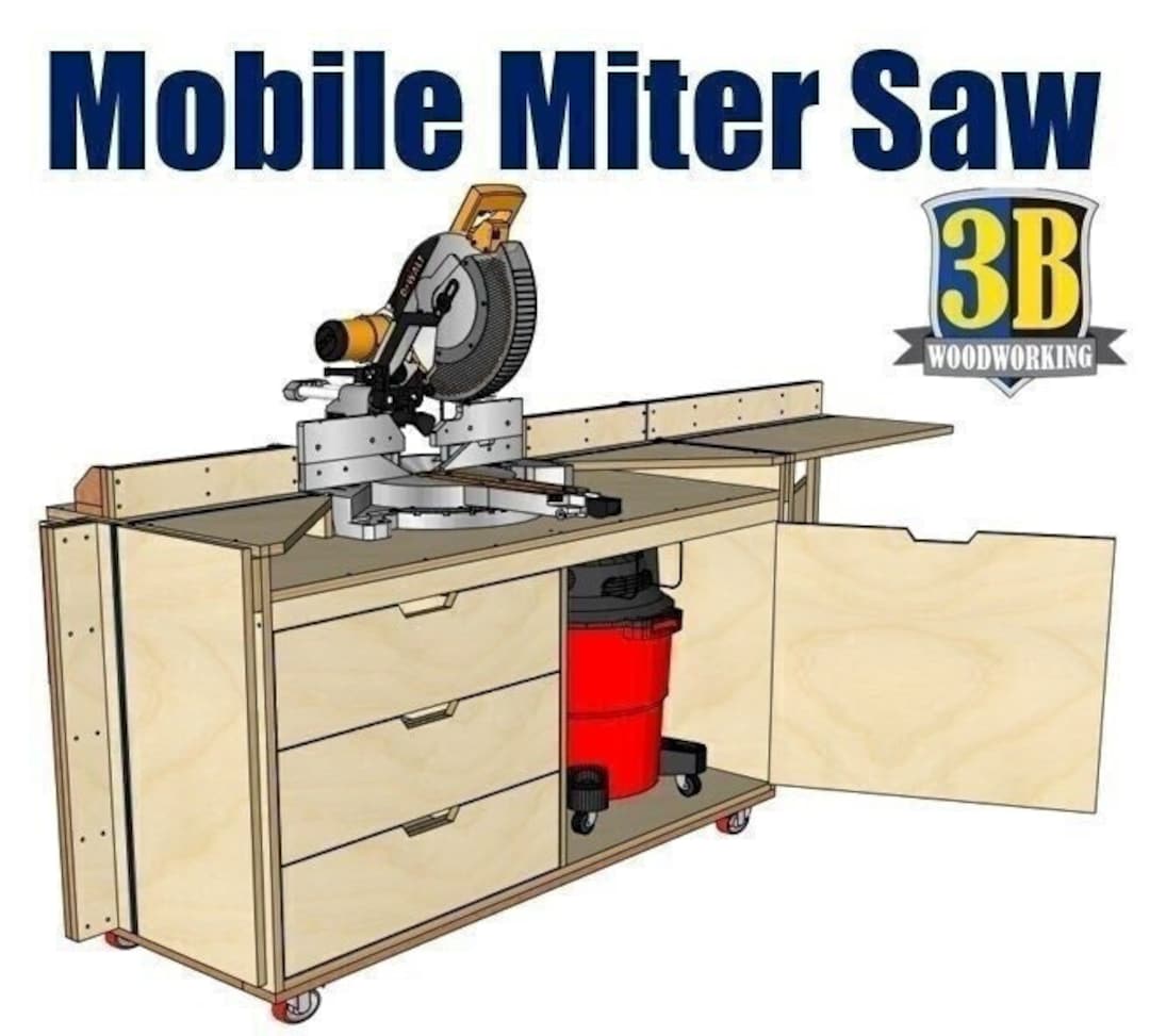Mobile Miter Saw Station Build Plans Woodworking Plans - Etsy
