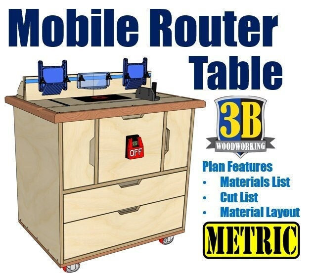 Mobile Router Table Metric Build Plans Woodworking Plans - Etsy
