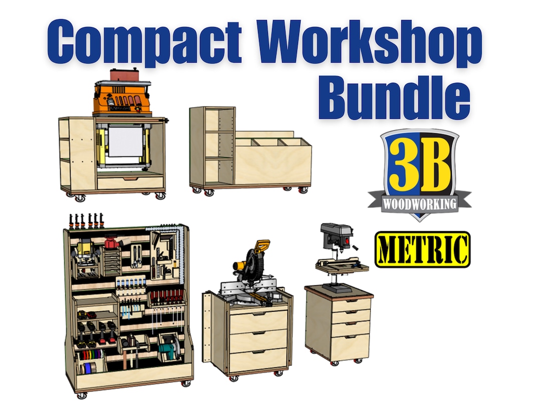 Compact Mobile Workshop Bundle: Metric Woodworking Plans (digital ...