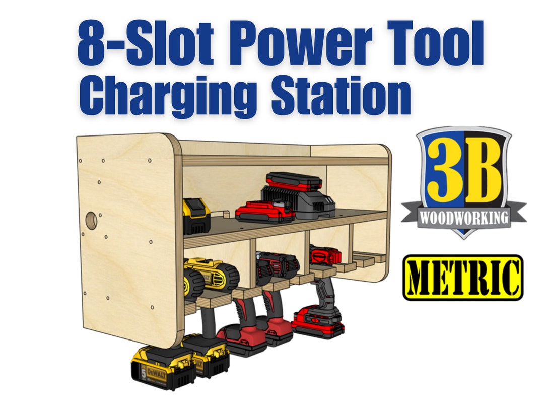 8 Slot Power Tool Charging Station Metric Build Plans Cordless Drill ...