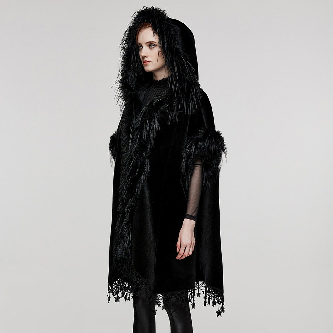 Gothic Bat Shaman Pentagram Plush Cape Jacket - Etsy