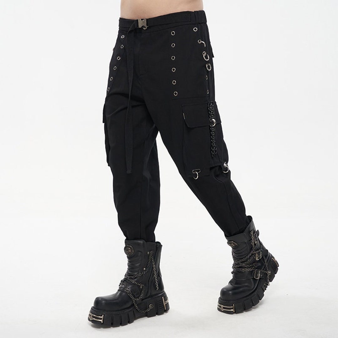 Black Ninja Joggers for Men Streetwear Fashion Dark Pants With - Etsy