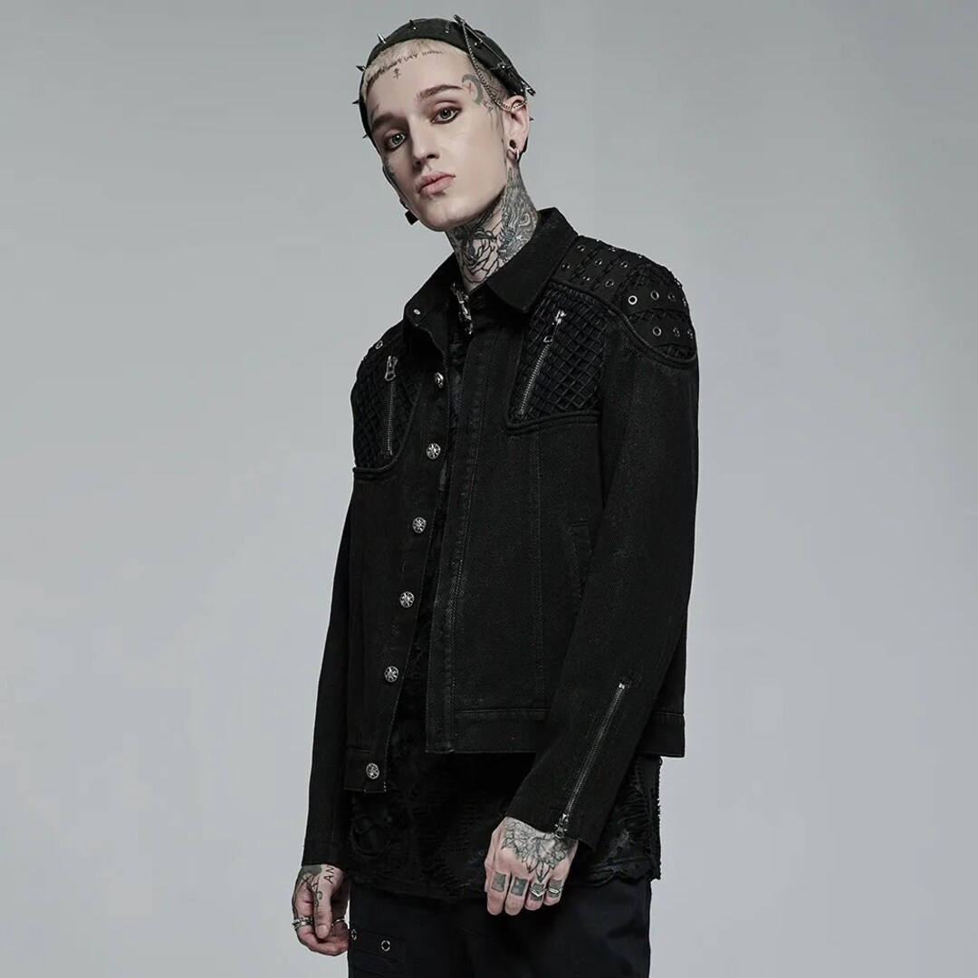 Men's Gothic Jacket Denim Fabric - Etsy