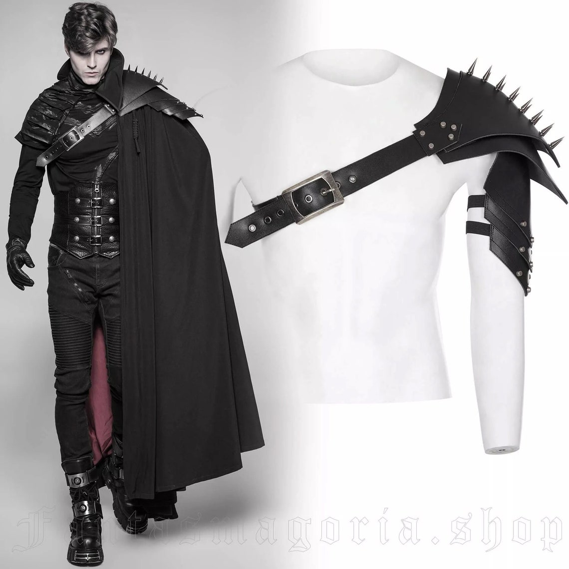 Shoulder Larp Body Leather Gladiator Spiked Harness Armor - Etsy