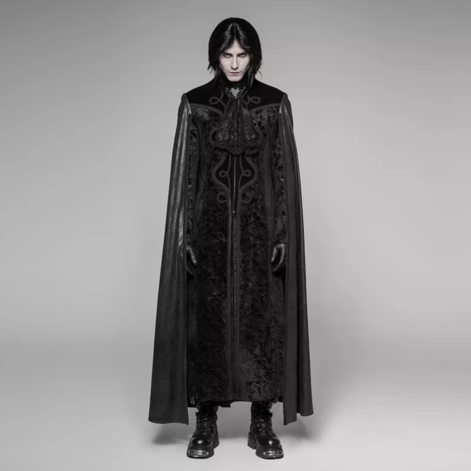 CLOAK OF DARKNESS Black Tapestry With Velveteen Fabric Coat - Etsy