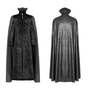 CLOAK OF DARKNESS Black Tapestry With Velveteen Fabric Coat - Etsy