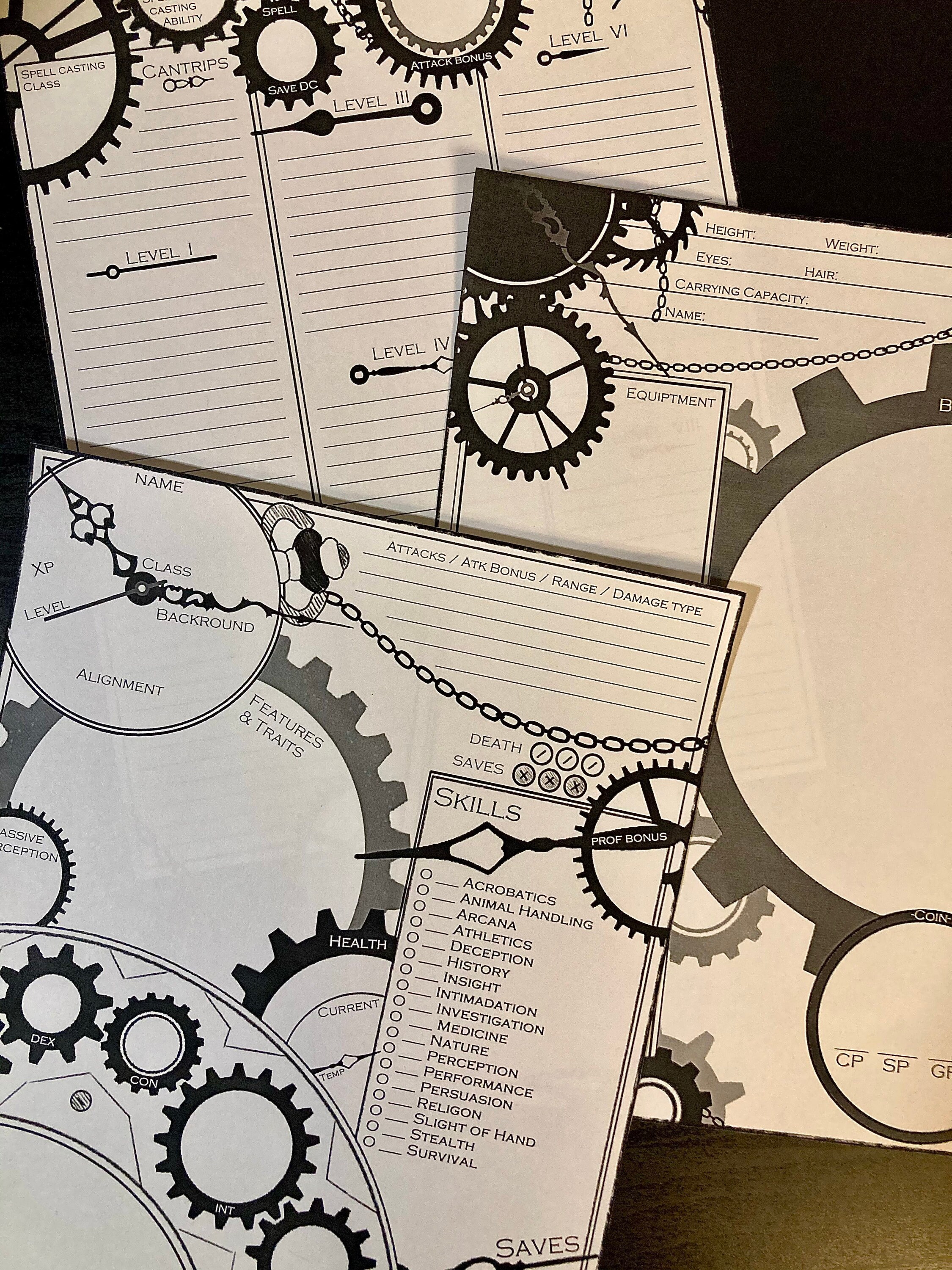 Clockwork D&d Character Sheet Steampunk Dnd 5e Sheet | Etsy