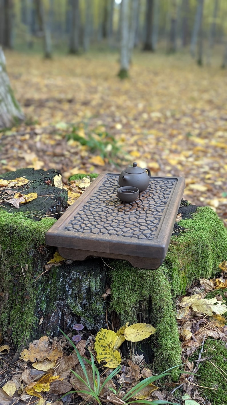 Ironwood Gongfu Tea Tray With Drainage – Handmade Chaban With Sacred ...