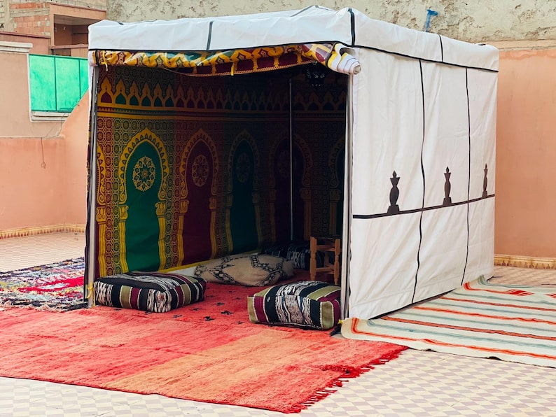 Traditional Moroccan Berber Tent - Iron Frame and Handcrafted Design - Etsy