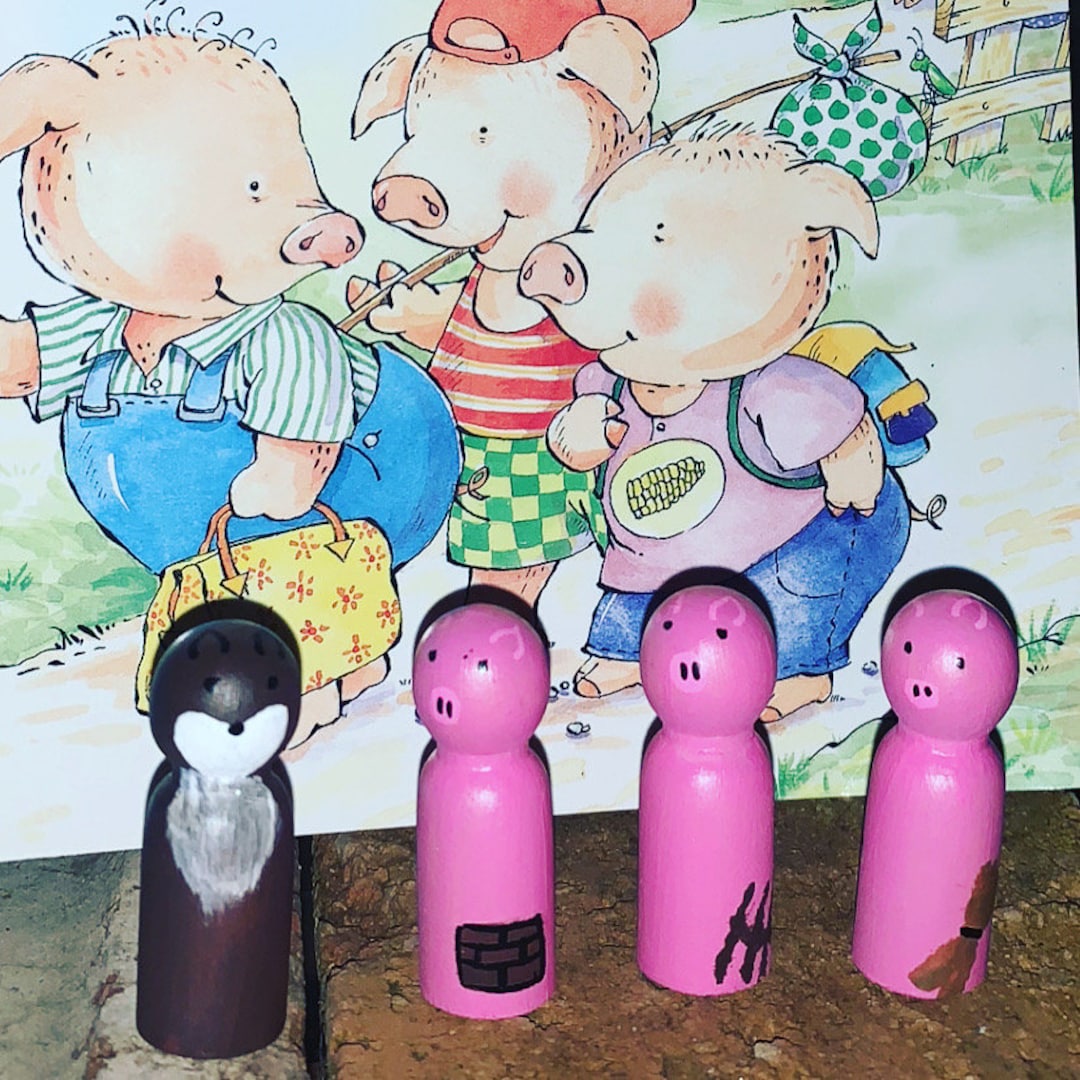 Peg Dolls Three Little Pigs - Etsy