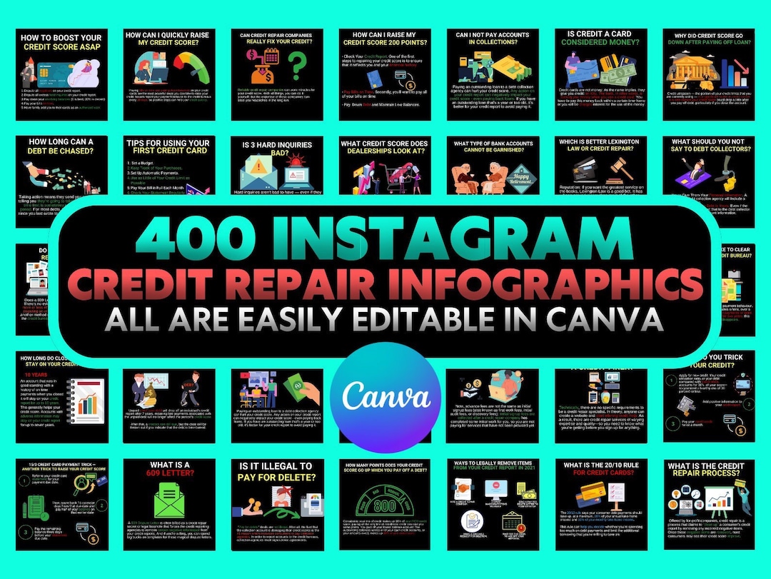 Credit Repair Instagram Post Templates. Social Media Bundle ...
