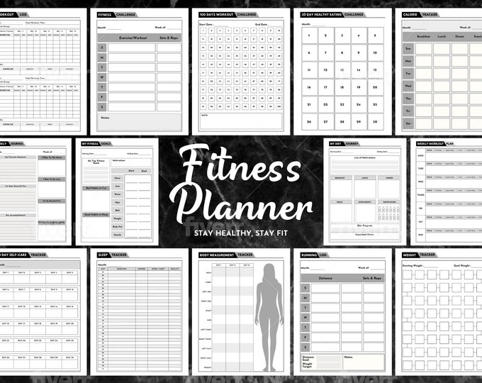 Printable Fitness Planner| Wellness Planner| Workout Planner| Workout ...