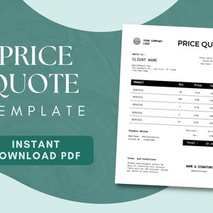 PRICE TEMPLATE Editable Quotation Sheet Canva Template Price - Etsy