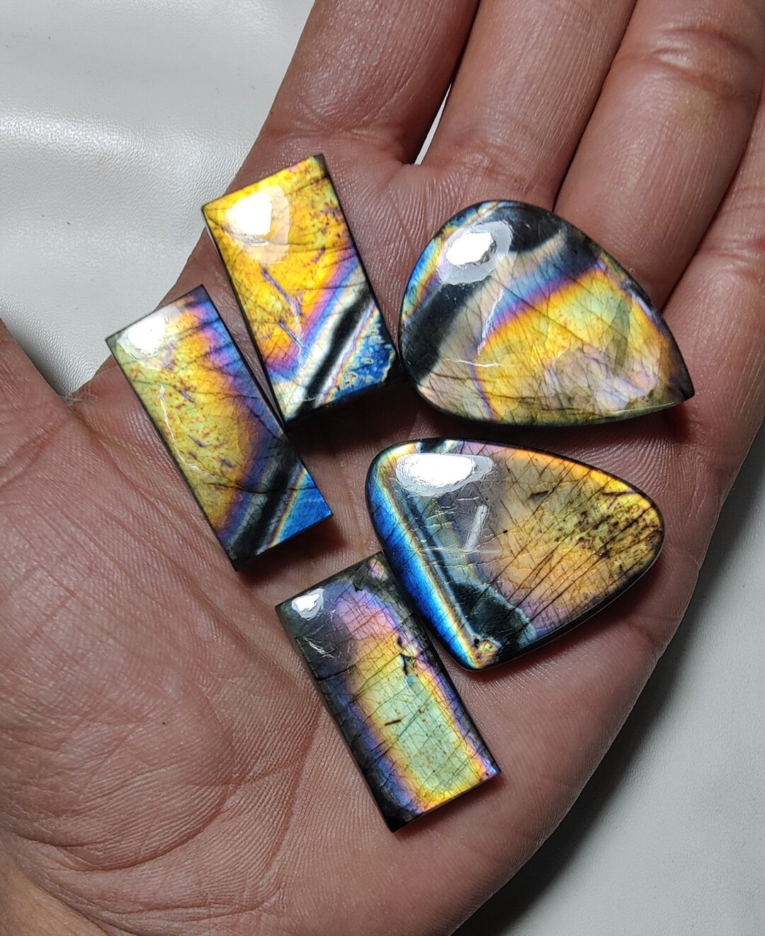 Incredible, High Quality Labradorite/spectrolite Cabochons. Multi-color ...