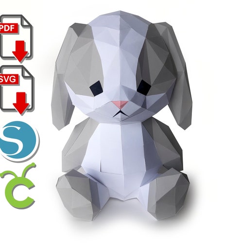 Bunny Papercraft 3d Printed Easter Rabbit DIY Craft for - Etsy UK