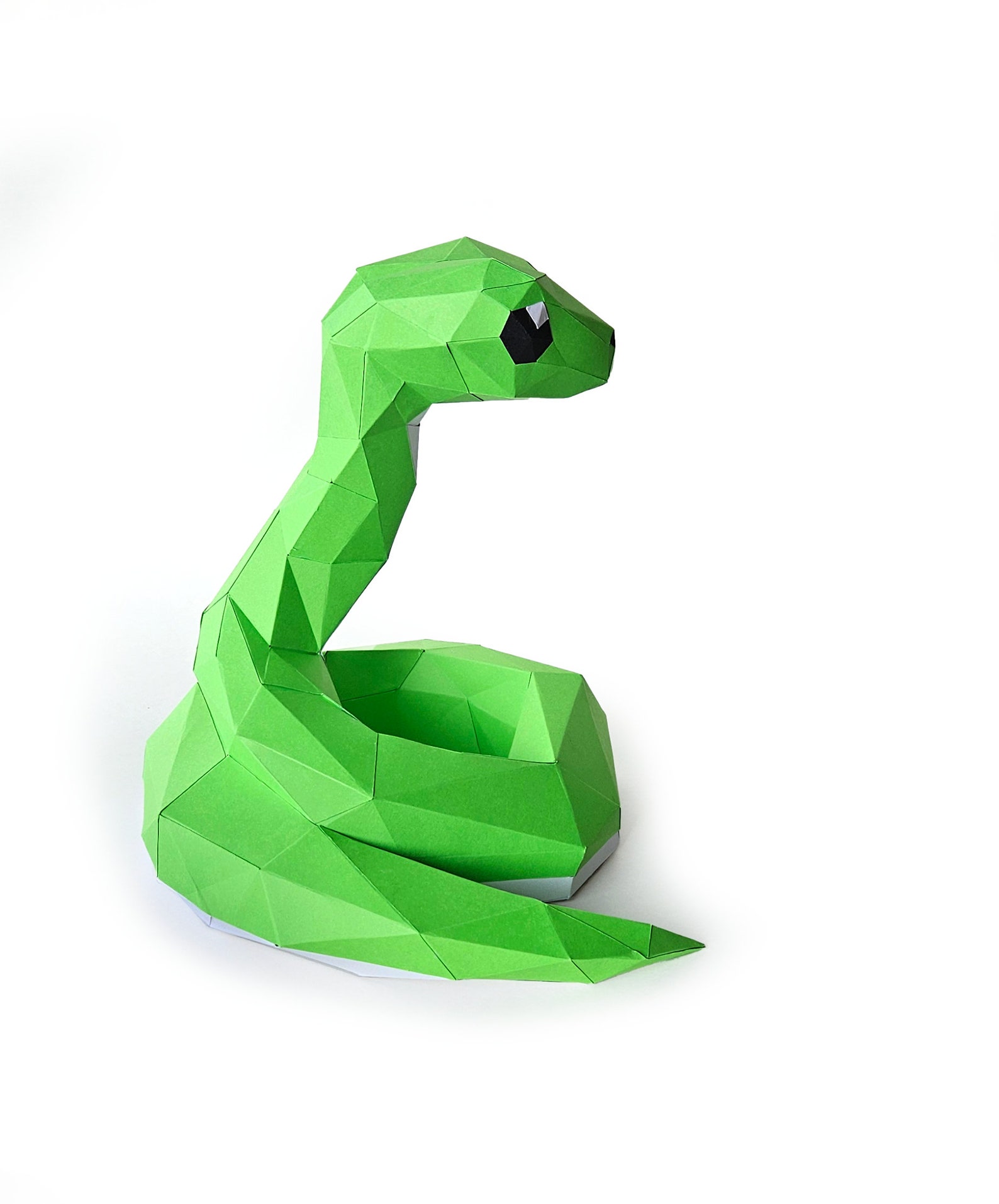 3D Paper Snake Sculpture: DIY Low Poly Craft (PDF, SVG) - Etsy