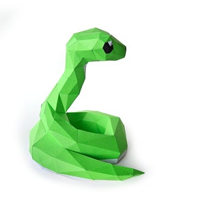 3D Paper Snake Sculpture: DIY Low Poly Craft (PDF, SVG) - Etsy