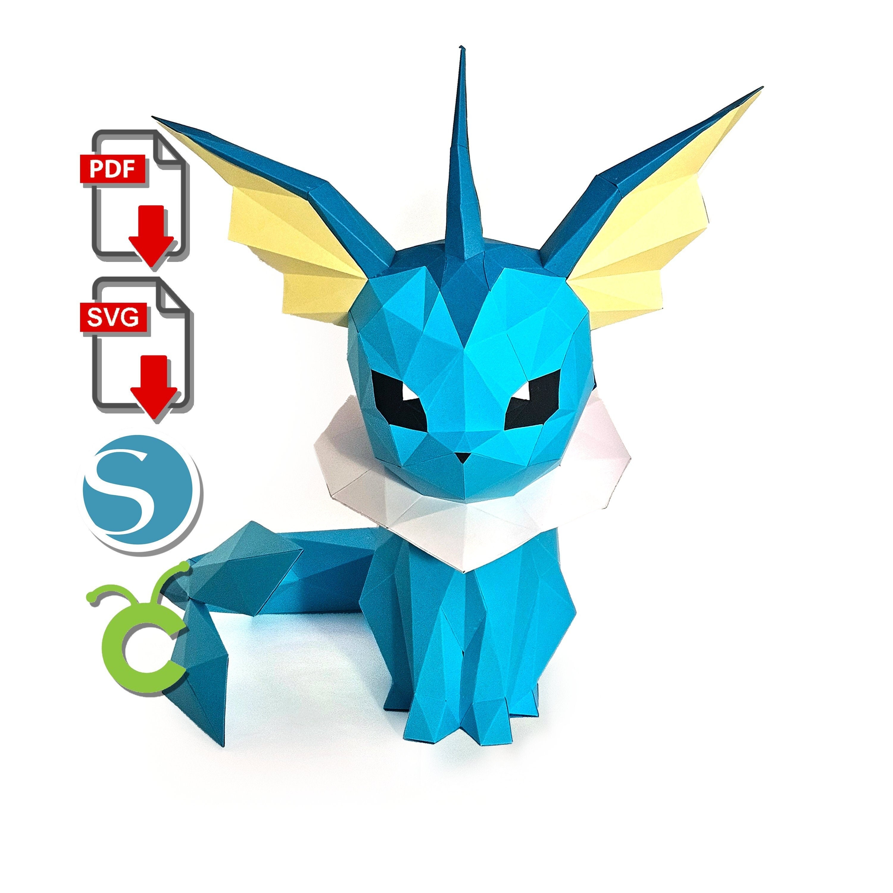 Vaporeon Chibi Papercraft Pokemon Sales Paper Craft