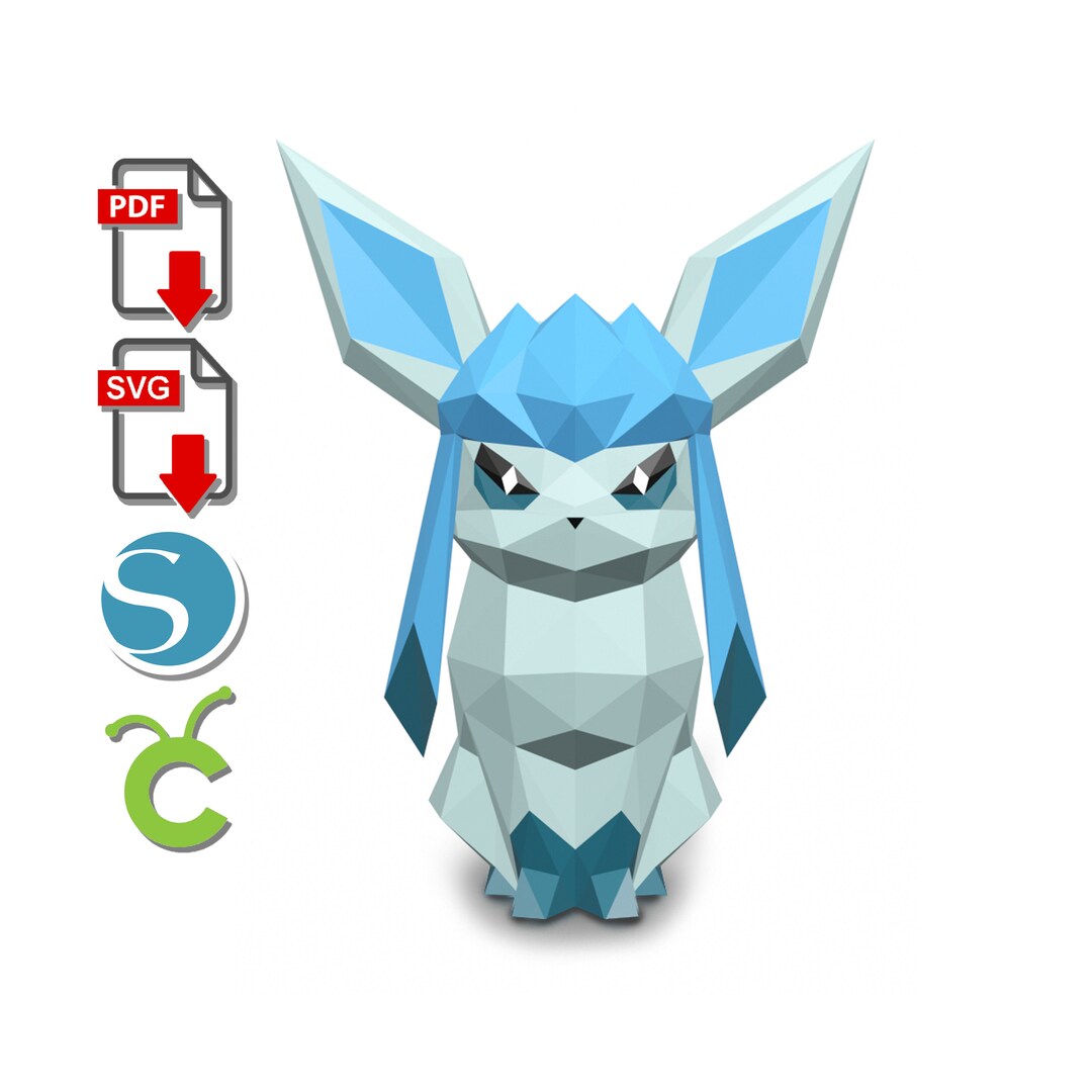 Glaceon Papercraft, 3d Printed, for Cricut or Silhouette Cameo, Pdf ...