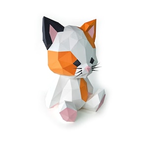Cat 3D Papercraft for Cricut or Silhouette Cameo, Pdf, Svg, Paper ...