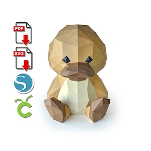 Platypus Papercraft: 3D Paper Sculpture DIY (PDF, SVG) - Etsy